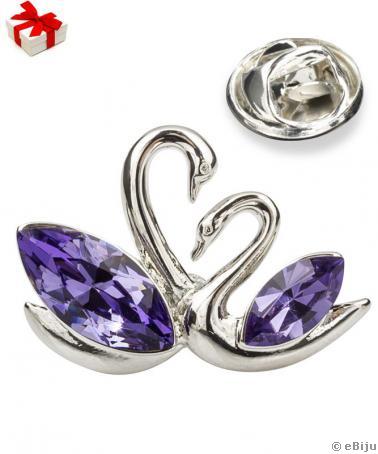 Piercing lebădă cu elemente Swarovski