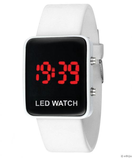 Ceas alb cu display digital