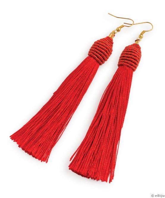 Cercei ciucuri rosii