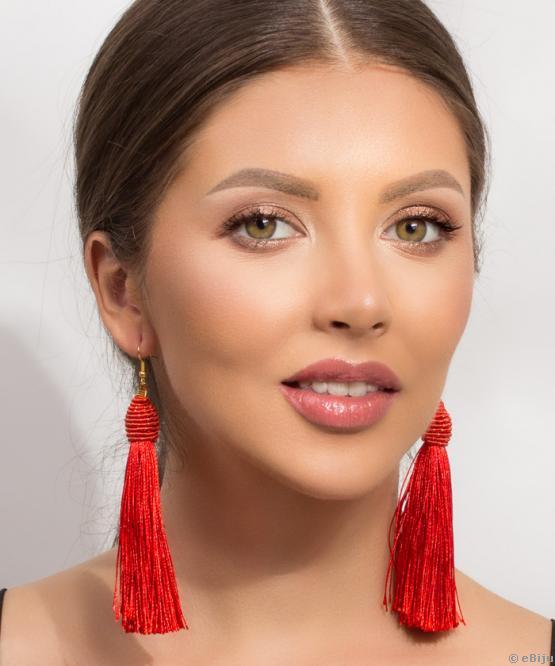 Cercei ciucuri rosii