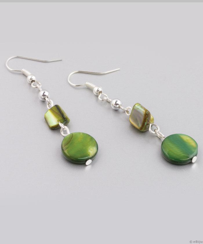 Cercei din sidef verde