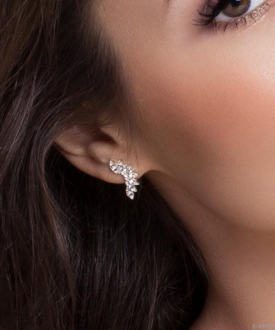 Cercei Evantai argintiu