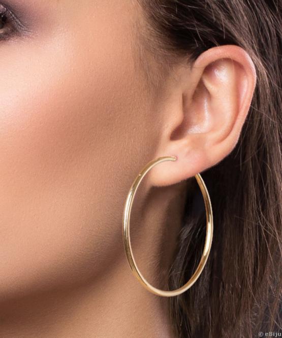 Cercei otel inox aurii, forma cerc