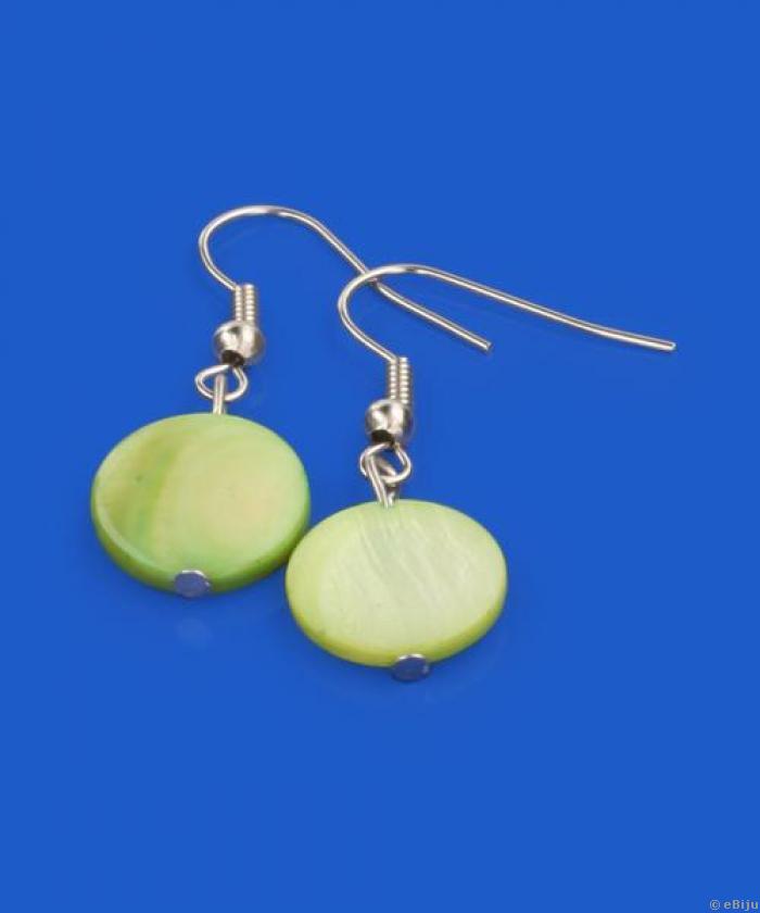 Cercei sidef, verde deschis