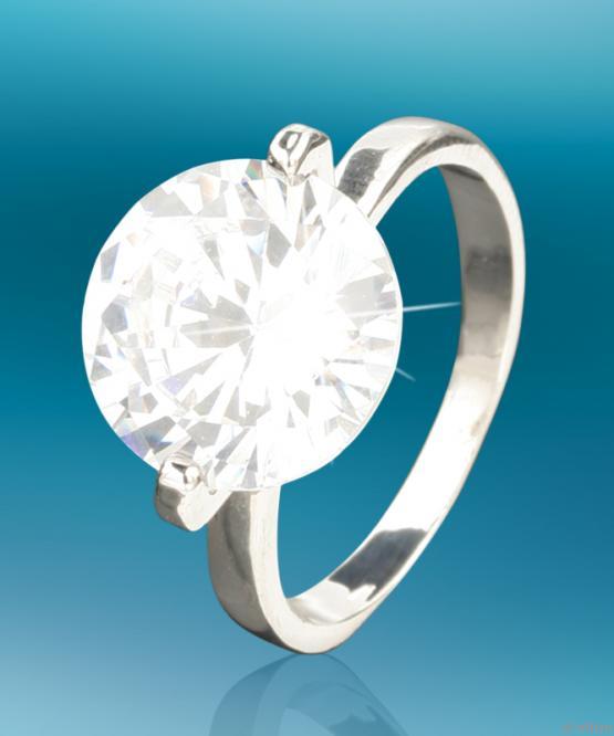 Inel tip logodna cu piatra zirconiu cu diametru de 1.2 cm, marime 17 mm